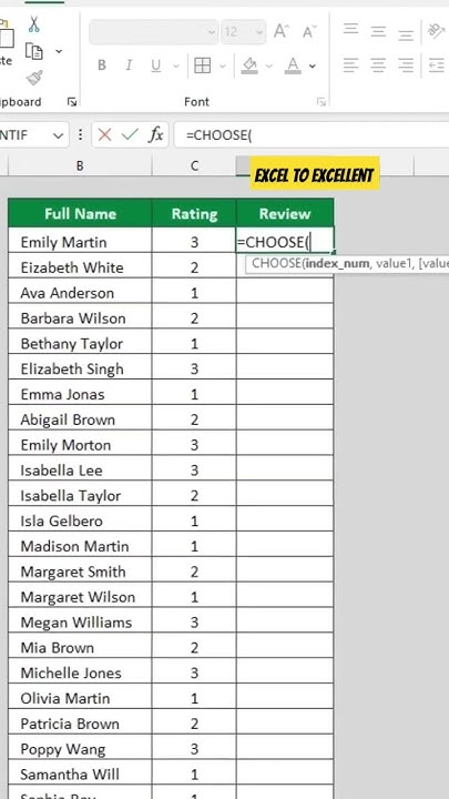 Choose function in excel #excel #exceltricks #excelshorts #exceltutorial #exceltips #shorts # ...