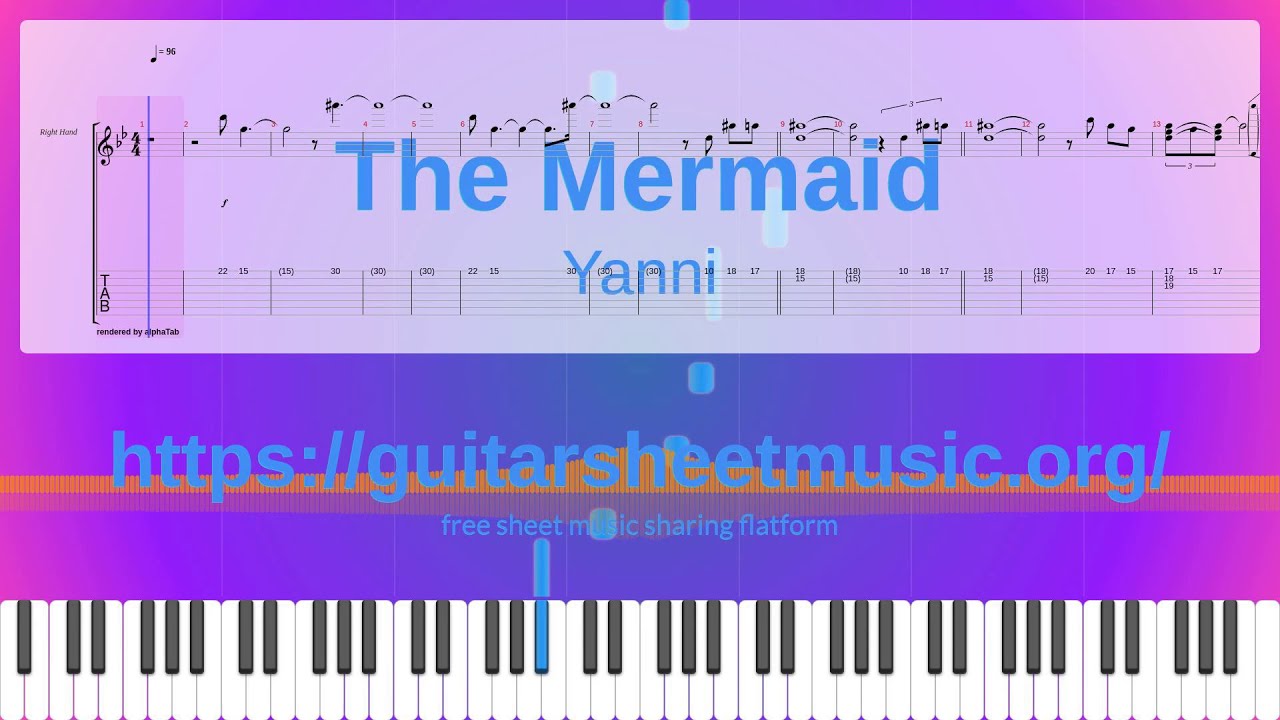 The Mermaid Sheet Music Free, Yanni Synthesia Piano - YouTube