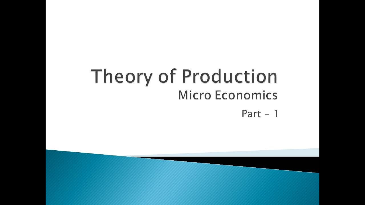 Theory of Production |Part-1| Economics | Production Function| BBA| BA ...