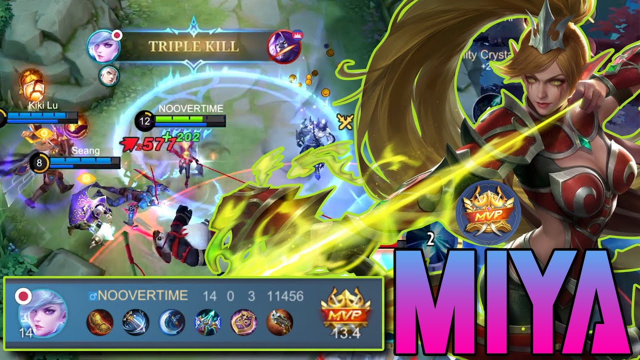 TRIPLE KILL MIYA BEST BUILD GOLD LAND | BUILD TOP GLOBAL MIYA - MOBILE ...