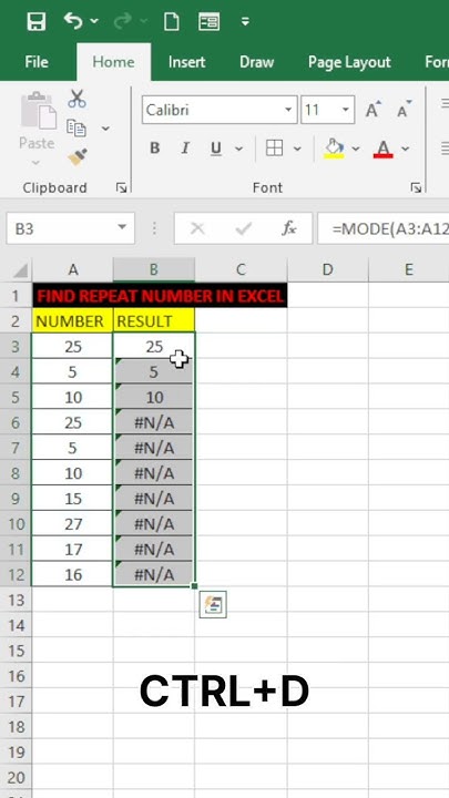 | Excel Me Repeat Number Ko Kaise Find Kre| - YouTube