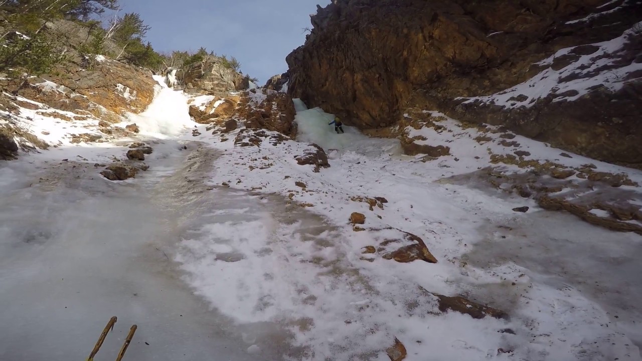 Mt Webster Ice Climbing Shoestring Gully NH 1-27-18 - YouTube