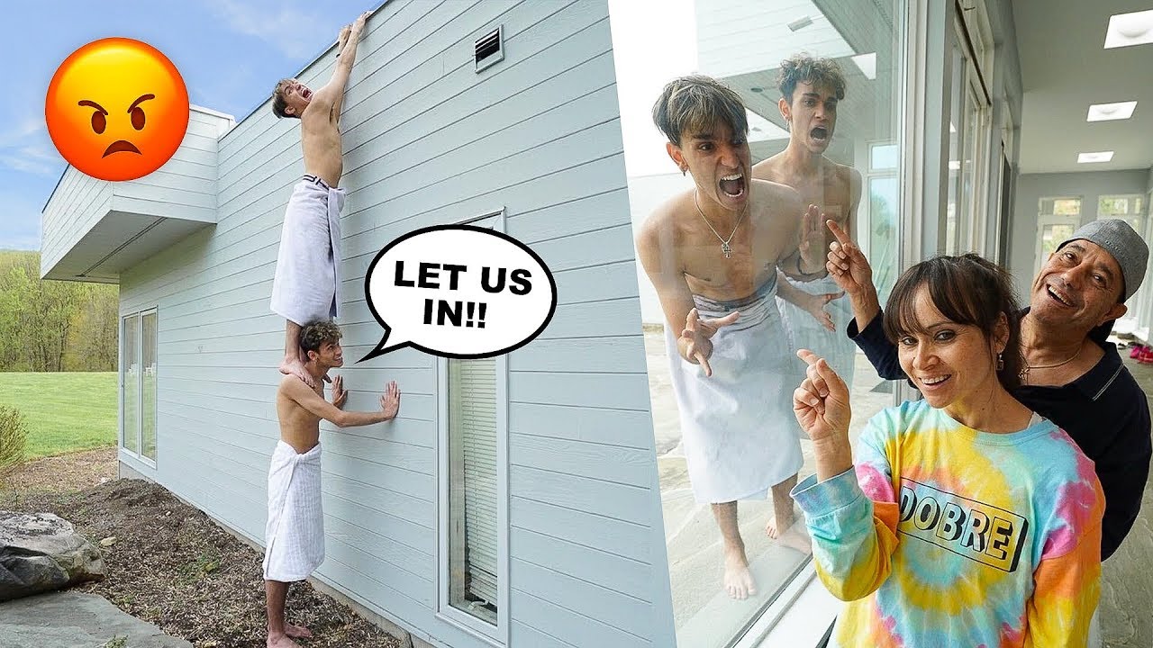 OUR PARENTS LOCKED US OUT! *PRANK* - YouTube