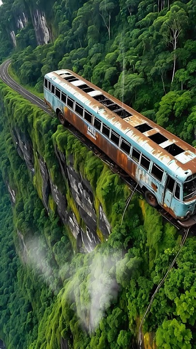 AI Nature Exploration | Travel Discovery | Lost Bus #shorts #cliff #art ...