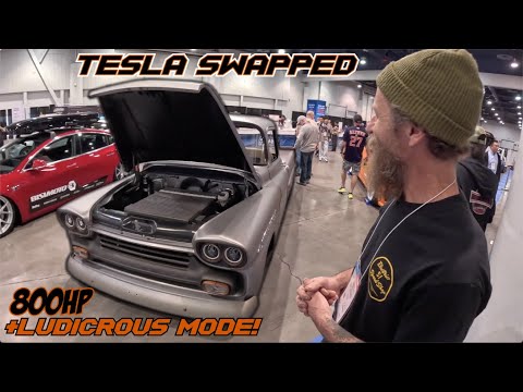 Incredible TESLA Swapped 50's Chevy Truck! - YouTube
