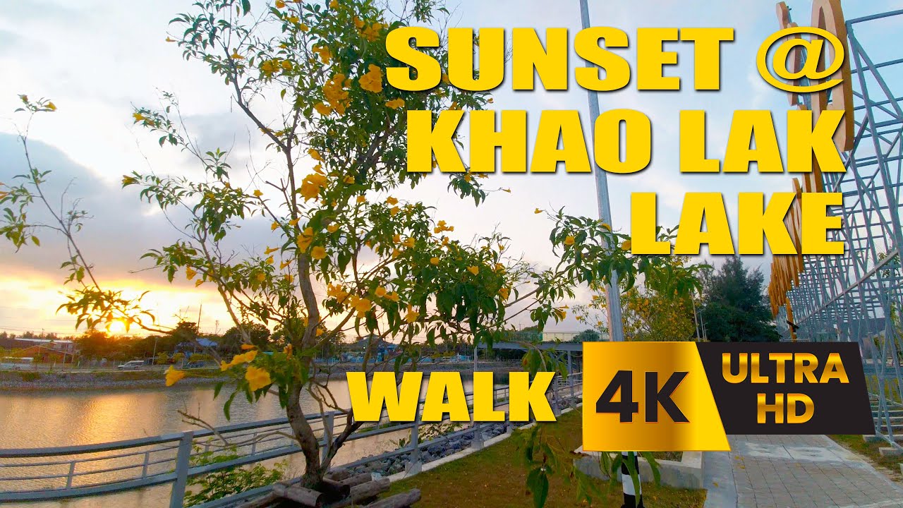 [4K UHD] Sunset Walk at the Lake in Khao Lak #thailand - YouTube