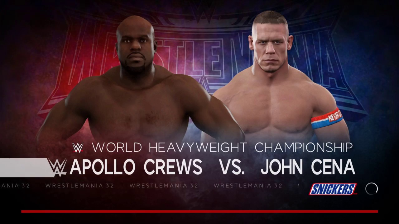 WWE 2K17 Exhibition - John Cena vs Apollo Crews WWE World Championship Match - YouTube