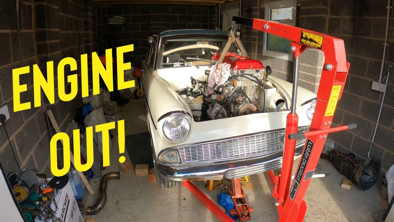 FORD ANGLIA 105E | SR20DET REMOVAL TO REPLACE GEARBOX | STREET WEEKEND ...