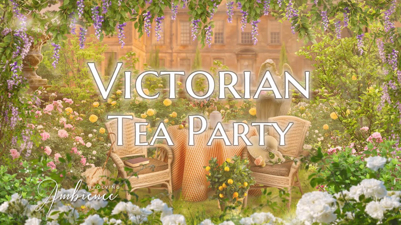 Victorian Spring/Summer ASMR Ambience | Garden Tea Party | Fontaine ...
