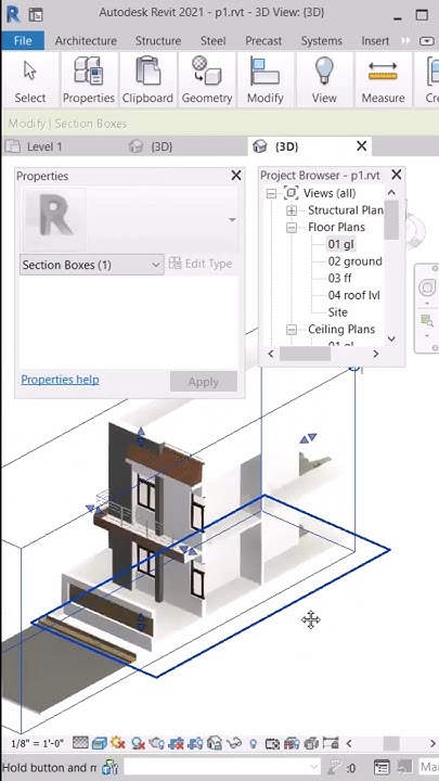 How to Cut 3D Section in Revit Using Section Box | Revit Architecture Quick Tip 🔥 - YouTube