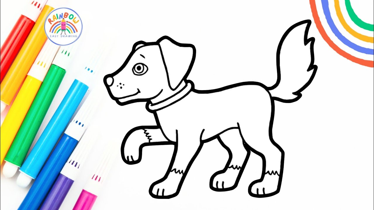 2 Lovely Dogs Drawing | How to Draw Cute Dogs Easy Tutorial 🌈🐶🐕 - YouTube