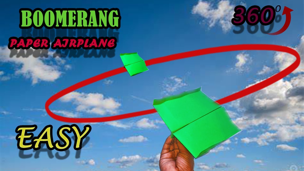 🛑Boomerang Paper Plane / Come Back Paper Airplane / Fun & easy origami ...