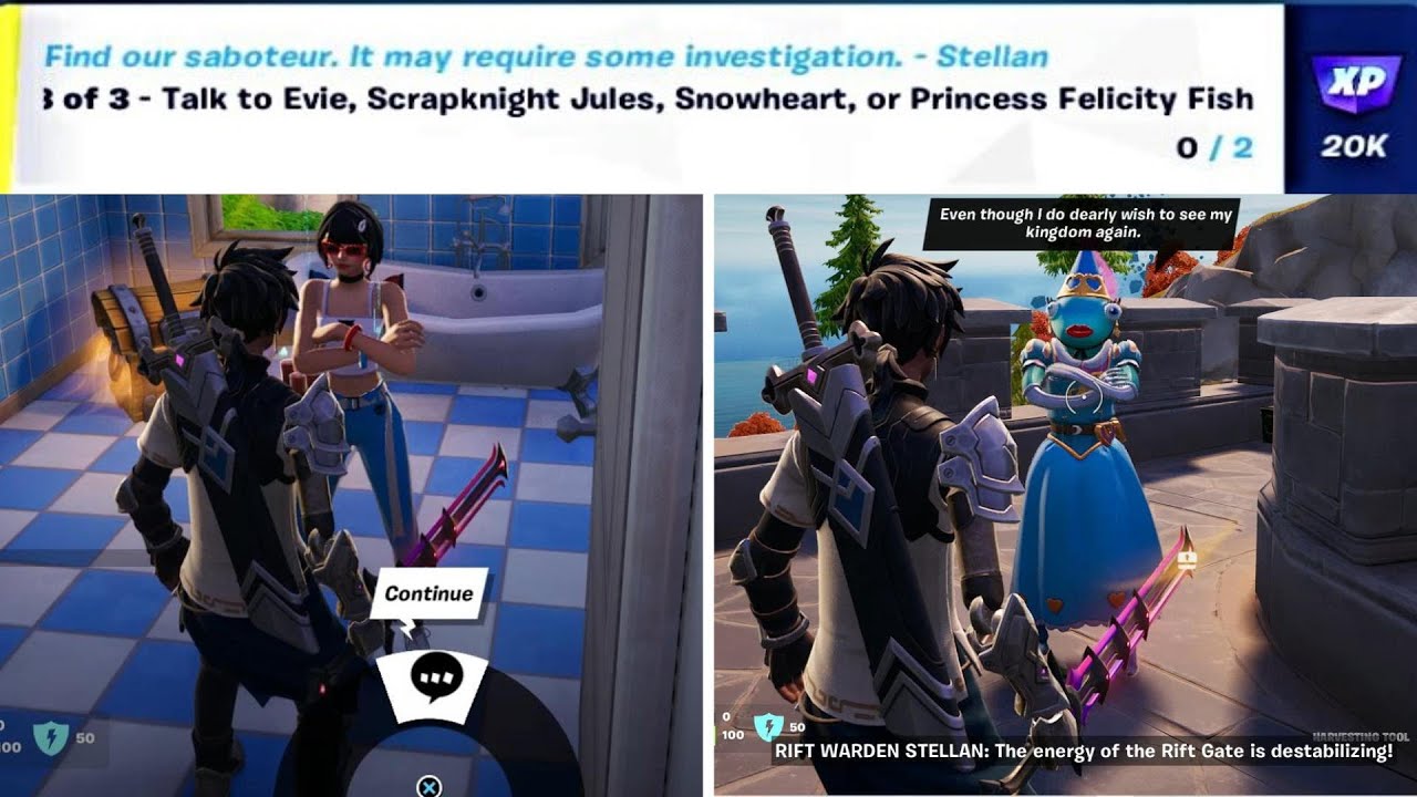 Fortnite - OTHBOUND part 4 - Talk to Evie, Scrapknight jules, Snowheart ...