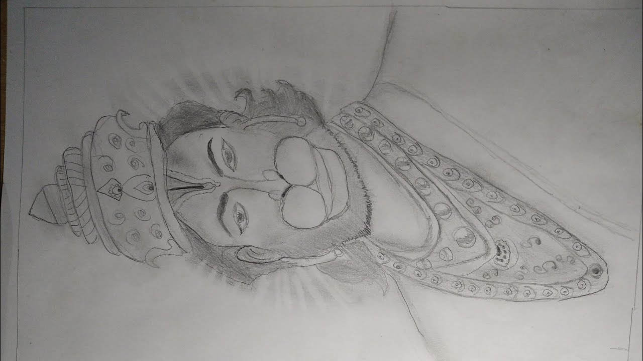 How to draw lord Hanuman with pencil shading/ Hanuman Jayanthi special ...