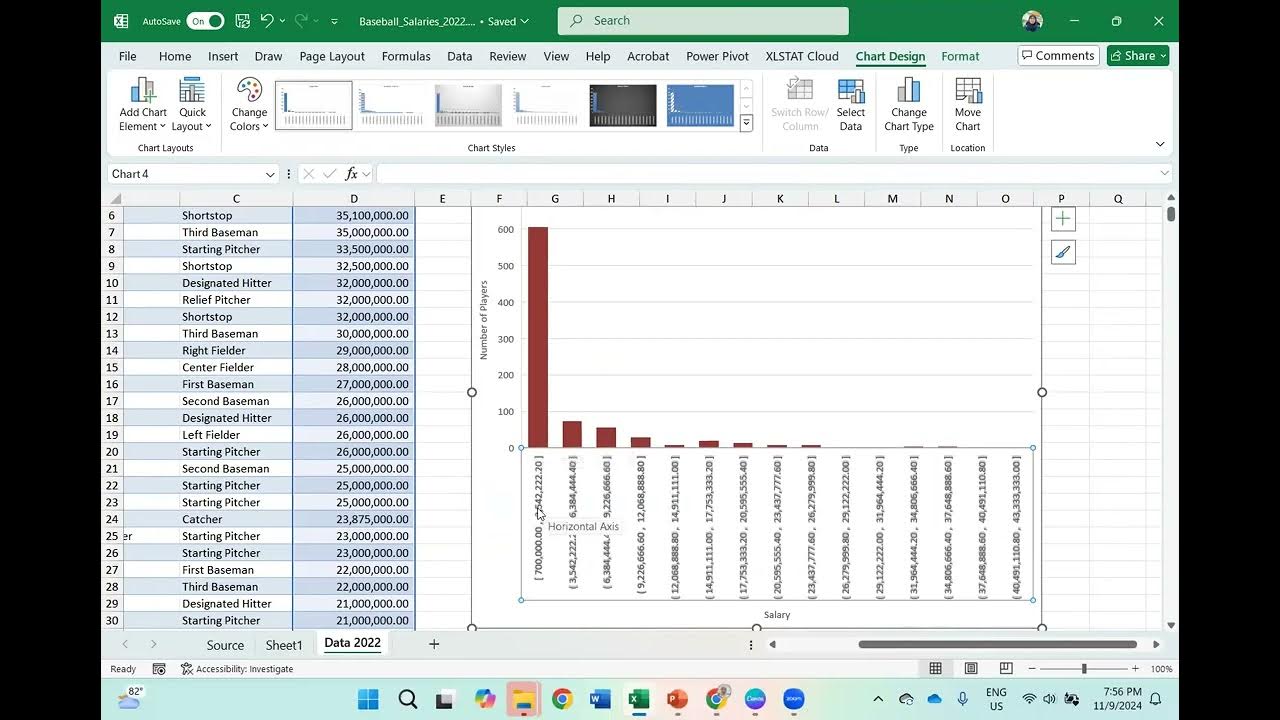 Creating a chart for numerical variables - YouTube