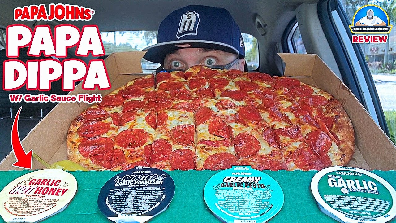 Papa John's® PAPA DIPPA & Garlic Sauce Flight Review! 🍕🧄 ️ | How Good ...