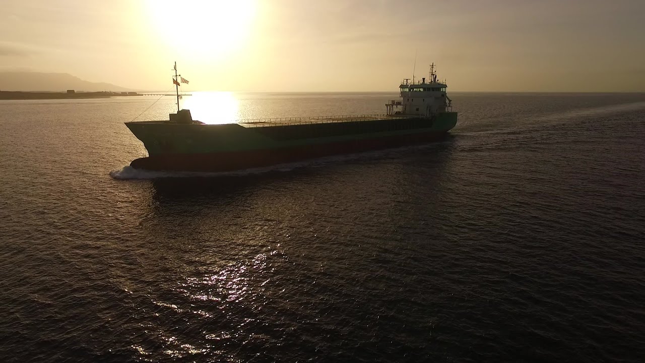 DJI Phantom 3 Advanced - Cargo Vessel Arklow Ranger & Sun Glitter Path ...