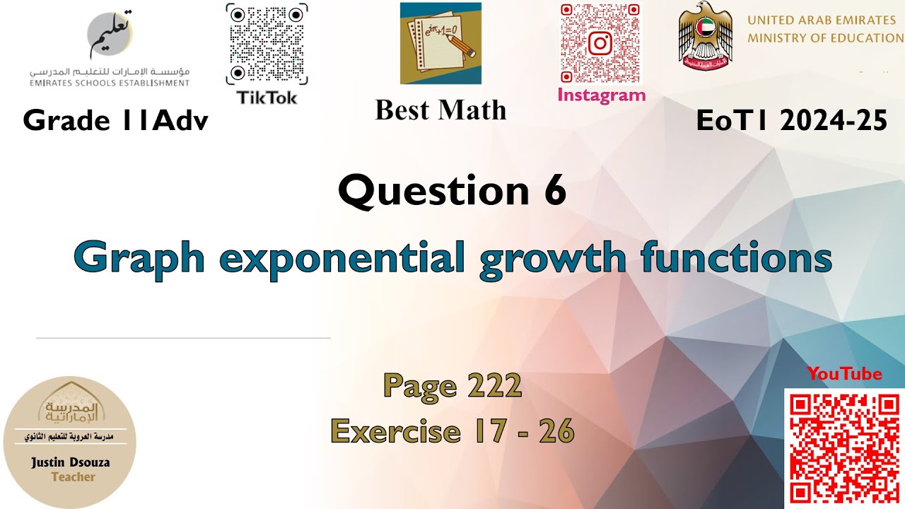 Graphing exponential functions | Q6 P2 | 11A | EoT1 | - YouTube