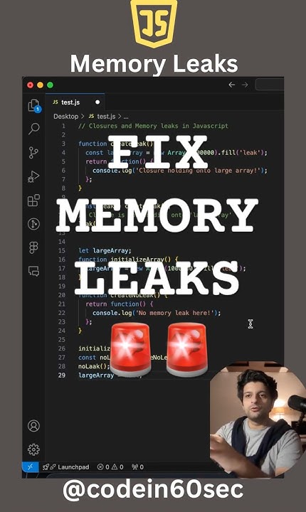 Stop JavaScript memory leaks in 60 seconds! 🚨 - YouTube