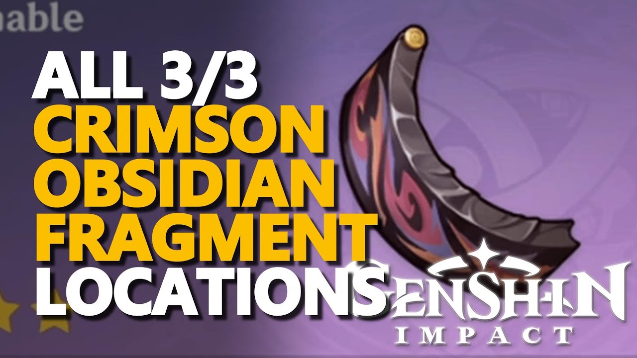 All Crimson Obsidian Fragment Ring Locations Genshin Impact - YouTube