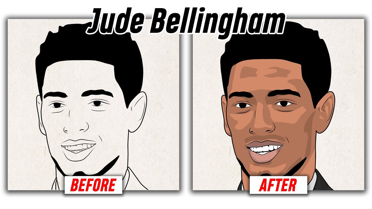 HOW TO DRAW JUDE BELLINGHAM - Easy Drawing Tutorial - Face Drawing ...