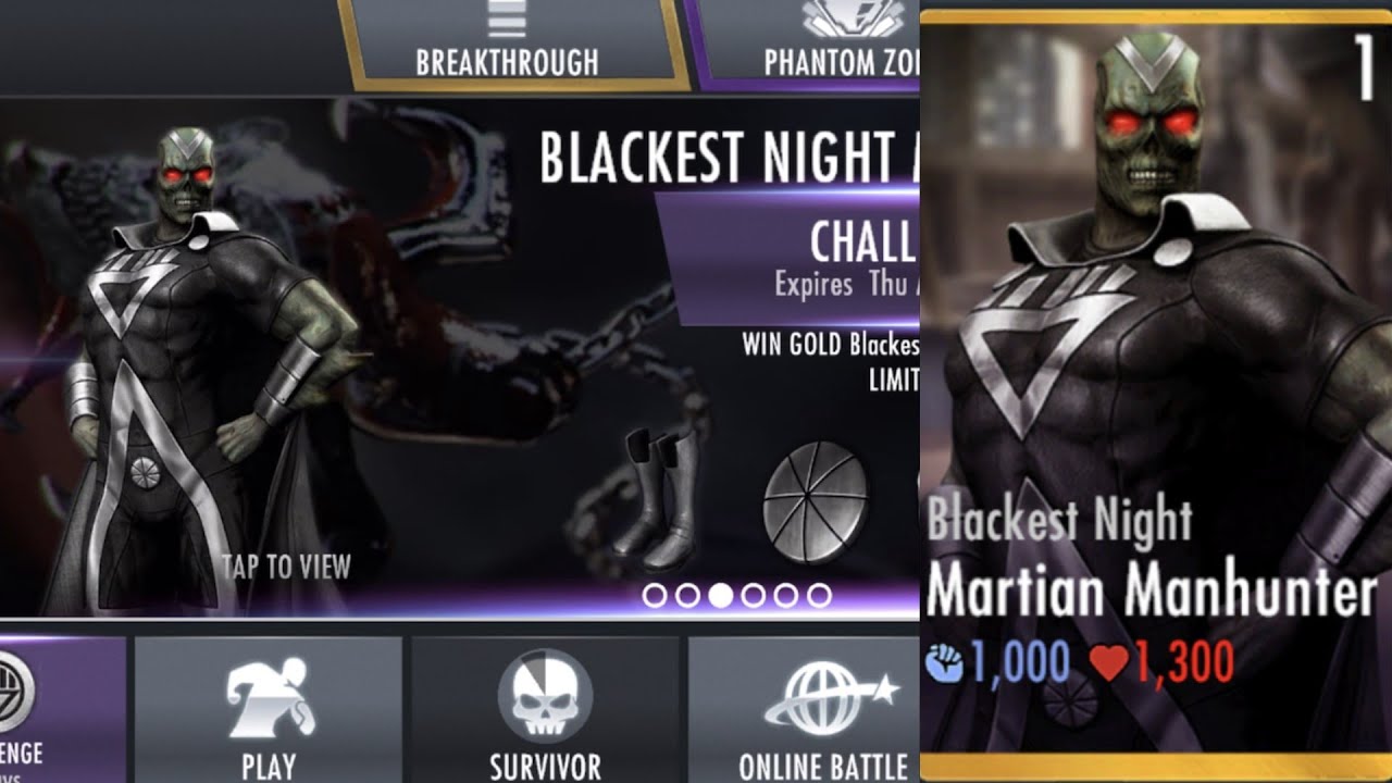 Blackest Night Martian Manhunter Desafío - Injustice - YouTube