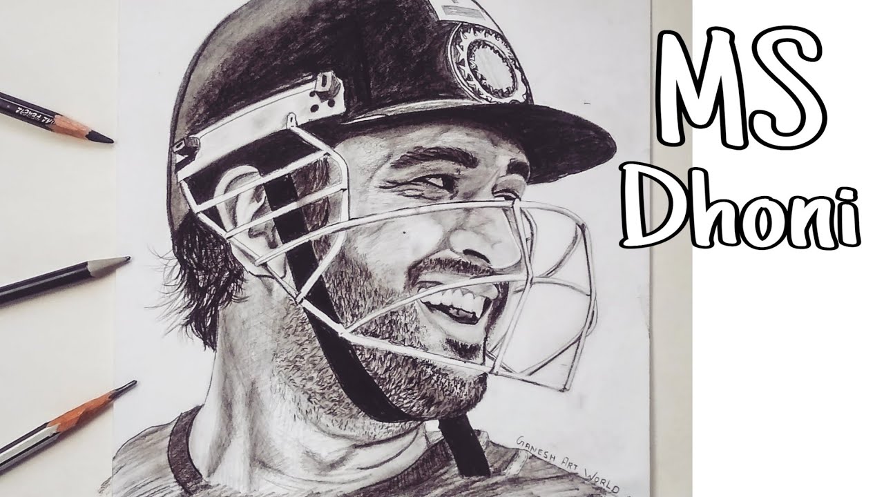 Drawing Ms Dhoni (IPL 2020) sketching M.S dhoni by -Ganesh Art World A ...