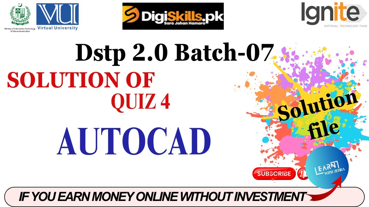 autocad quiz 4 batch 7 solution | digiskills autocad quiz 4 batch 7 # ...
