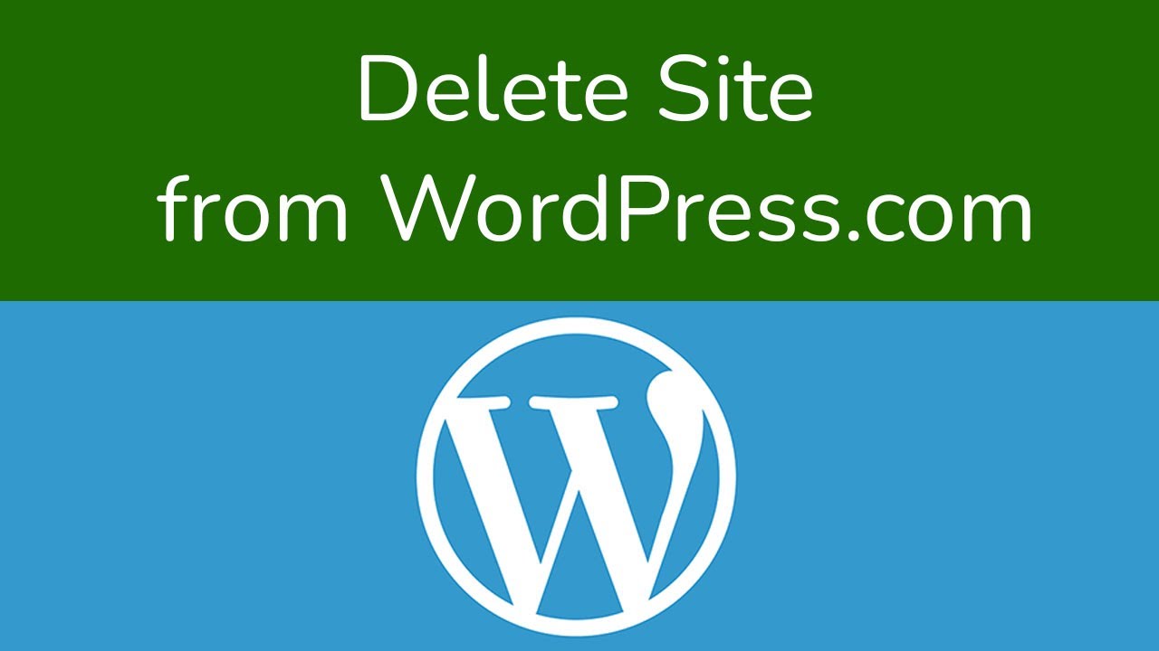 How to Delete Site from WordPress.com? - YouTube