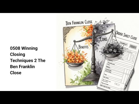 0508 Winning Closing Techniques 2 The Ben Franklin Close - YouTube
