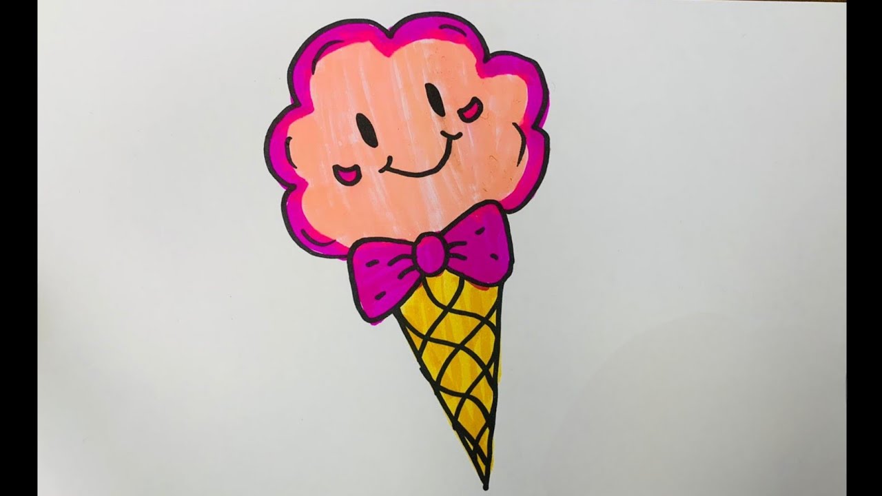 How to Draw a Cute Ice-Ice-Cream, Easy Drawings | Draw a Ice-cream Easy ...