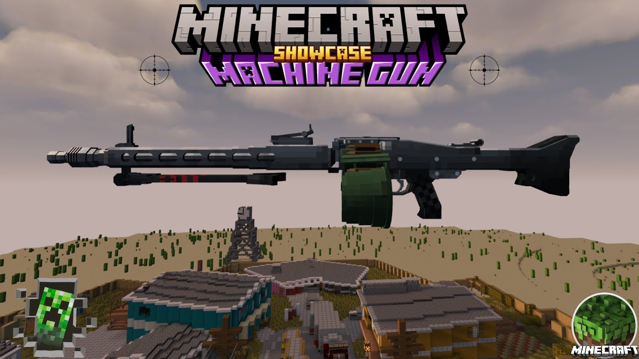 Minecraft machine Gun Showcase - YouTube