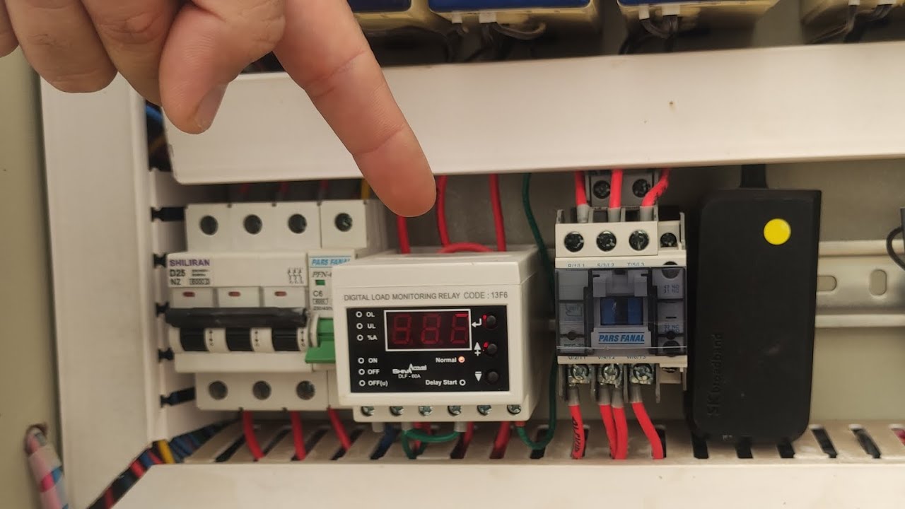 Wiring of the three-phase electric motor protection equipment in the ...