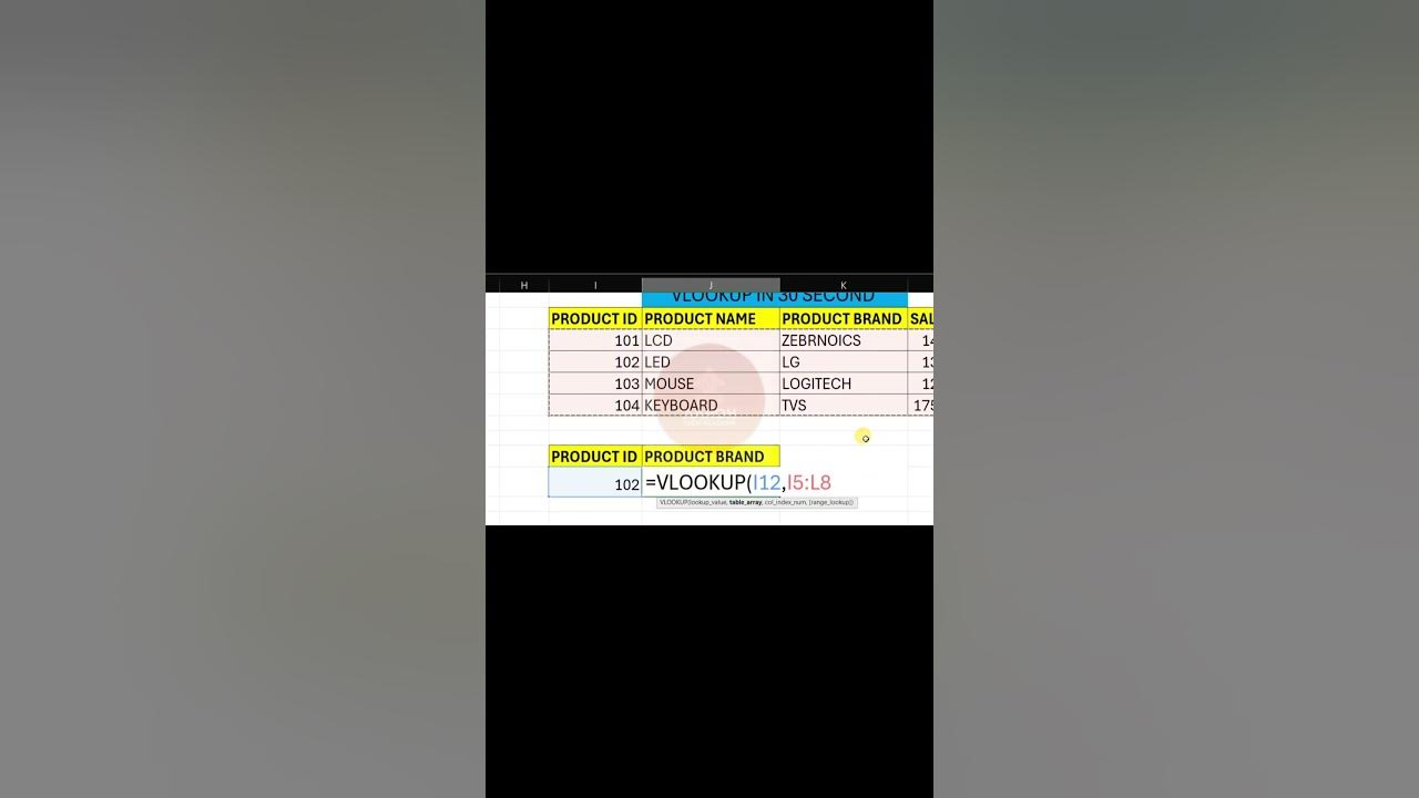 VLOOKUP in Excel Explained in 60 Seconds! - YouTube