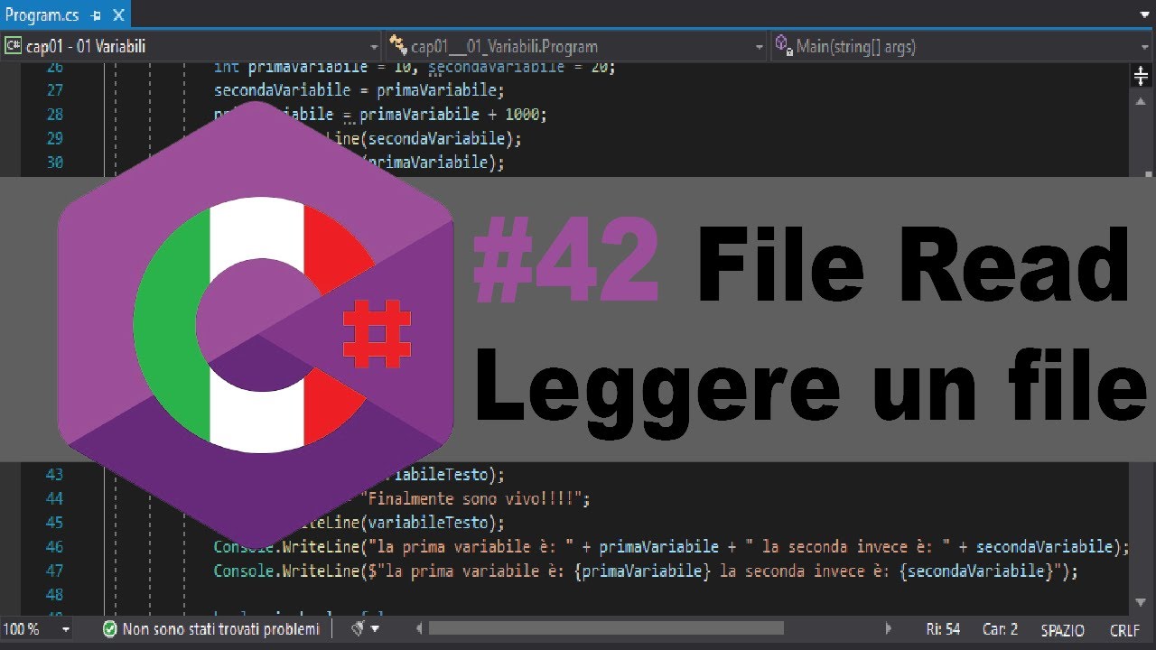 Tutorial c# - 42 Leggere un File : File Read [2020] - YouTube