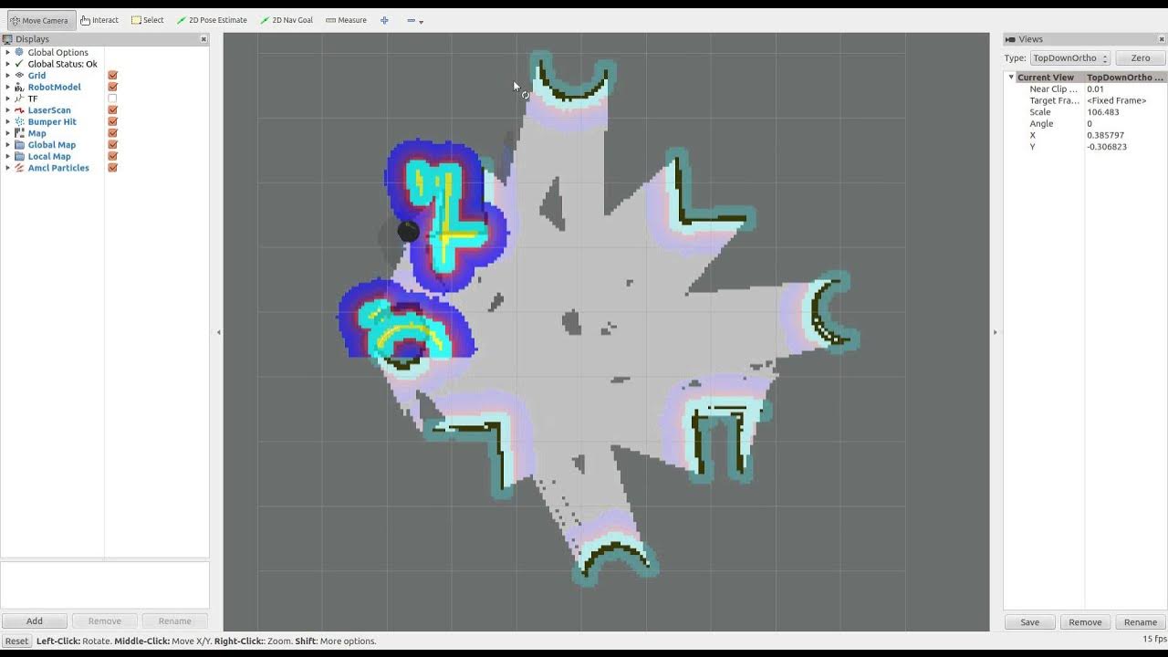 Turtlebot: building a map (simulation) - YouTube
