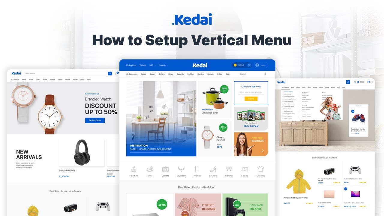 How to Setup Vertical Menu ┇ Kedai ┇ Electronics Store WooCommerce ...
