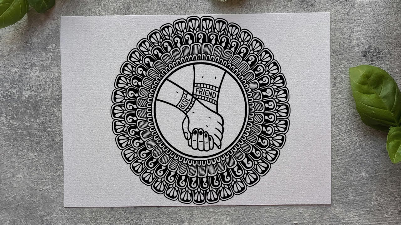 Friendship Day Special 2025 | Mandala Art Sketch Design | Best Friends ...