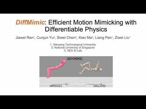 [ICLR2023] DiffMimic: Efficient Motion Mimicking with Differentiable Physics - YouTube