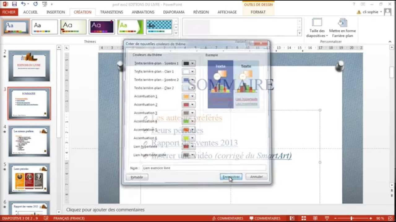 PowerPoint couleur lien hypertexte pour 2007-2010-2013 - YouTube