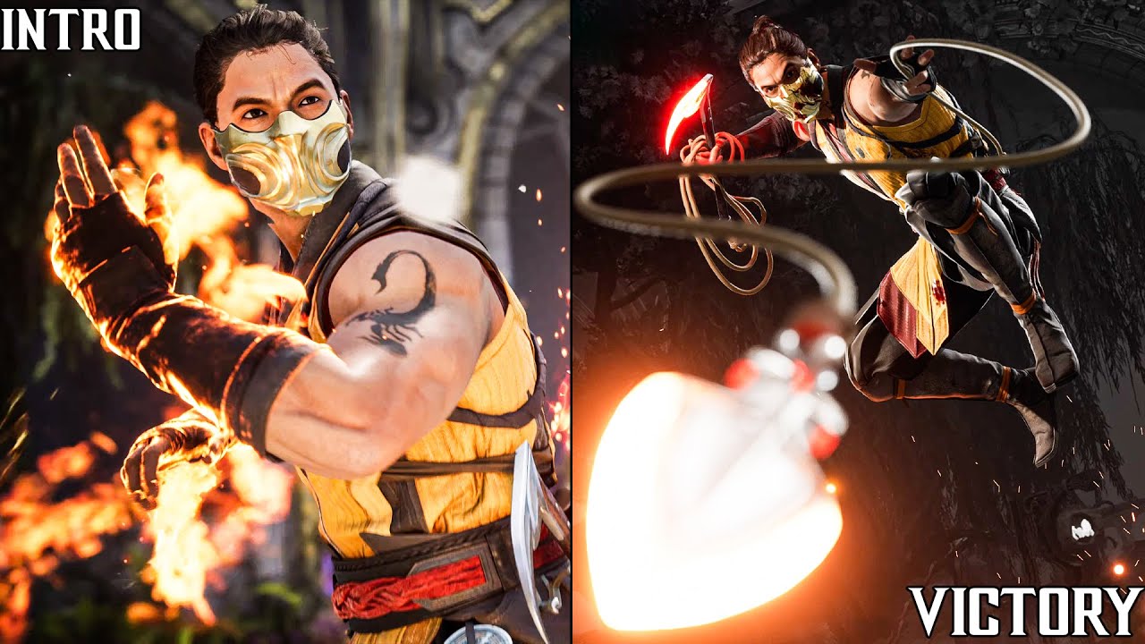 Scorpion All Intros,End of Round Taunts & Victory Poses - MORTAL KOMBAT ...