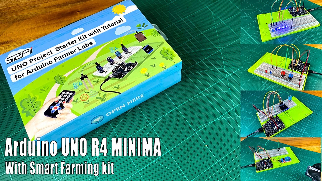 52pi Arduino UNO R4 Minima smart farming kit with Projects | LED chaser | Push button control ...