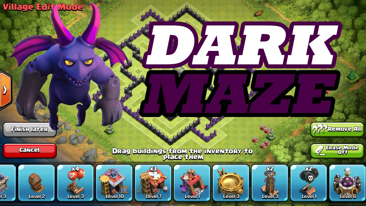 TH8 DARK BASE DESIGN | "THE DARK MAZE" | Clash Of Clans - YouTube