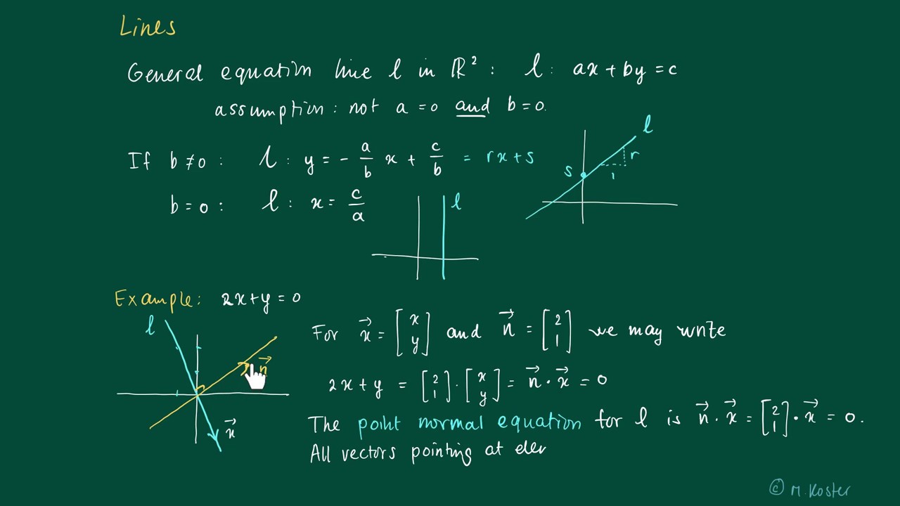 Math 2.2.4: normal equation of a line in R2 - YouTube