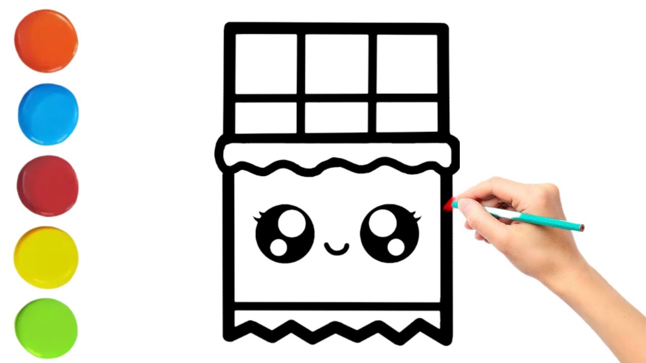 How to draw a Cute Chocolate || Chocolate Drawing for kids - YouTube