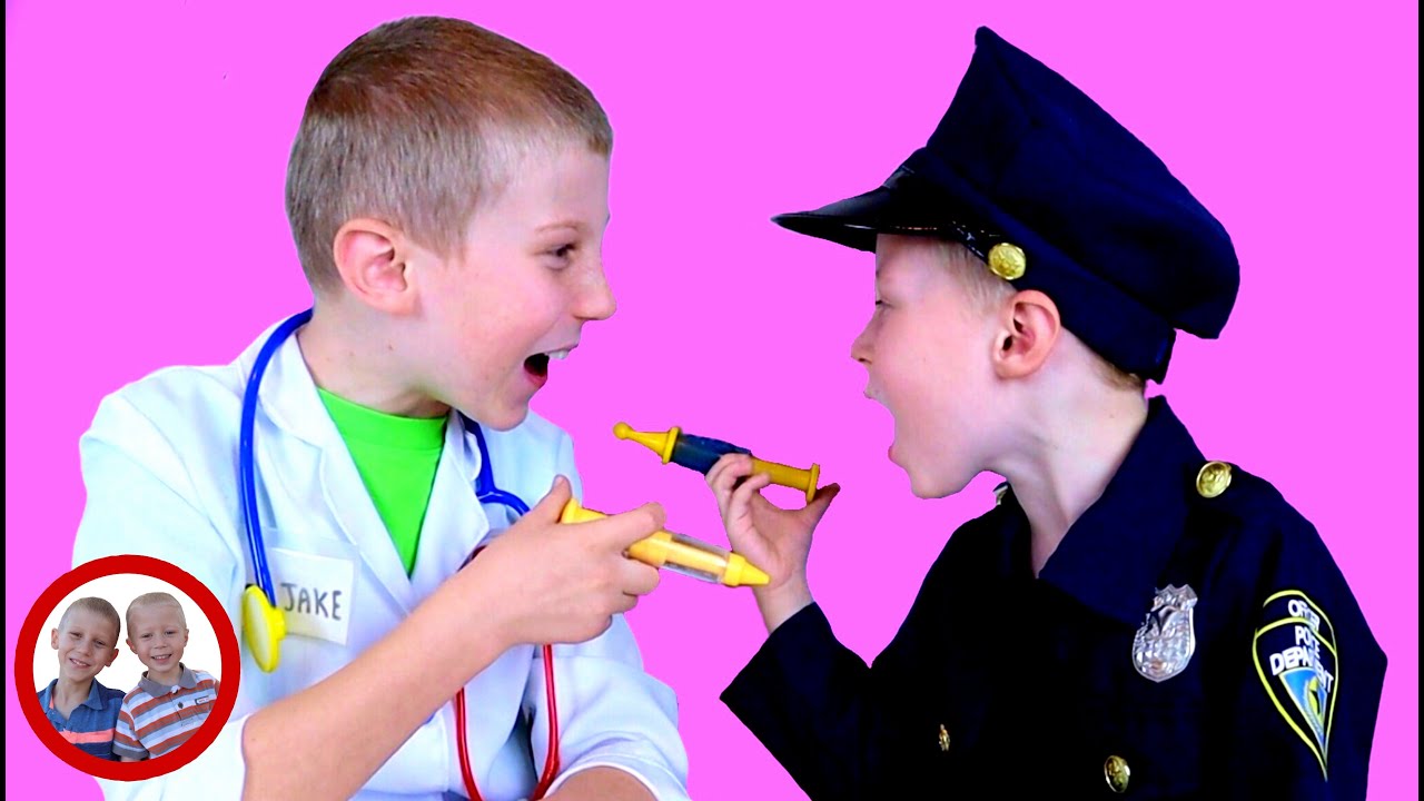 Booster Shots! | Mike and Jake pretend play with doctor set toys ...