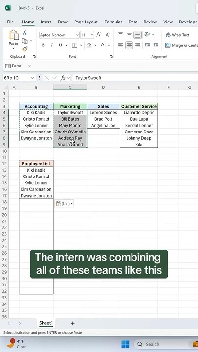 How to use combine multiple column data into one column #shorts #excel ...