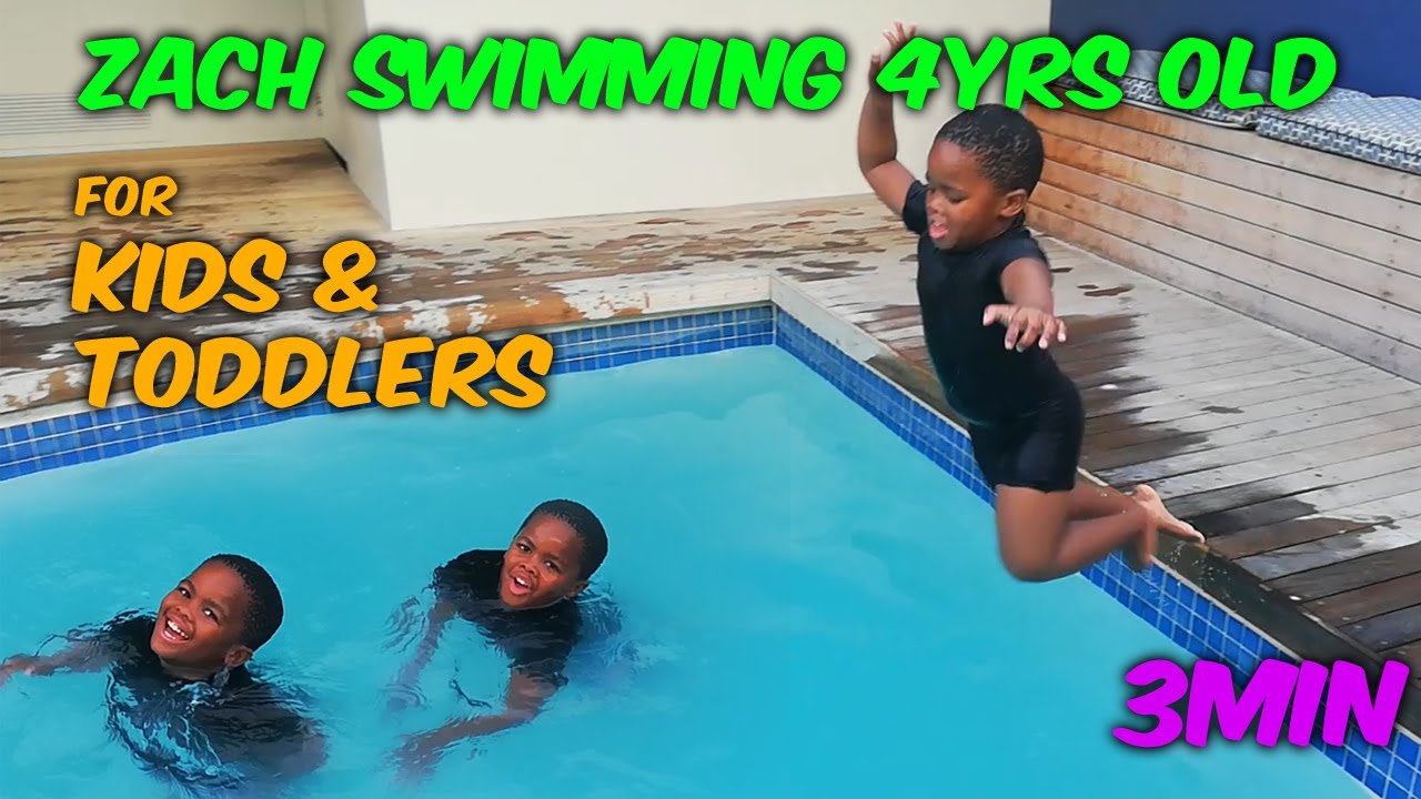 4 year old boy swims amazing | Fun in the swimming pool for kids - YouTube
