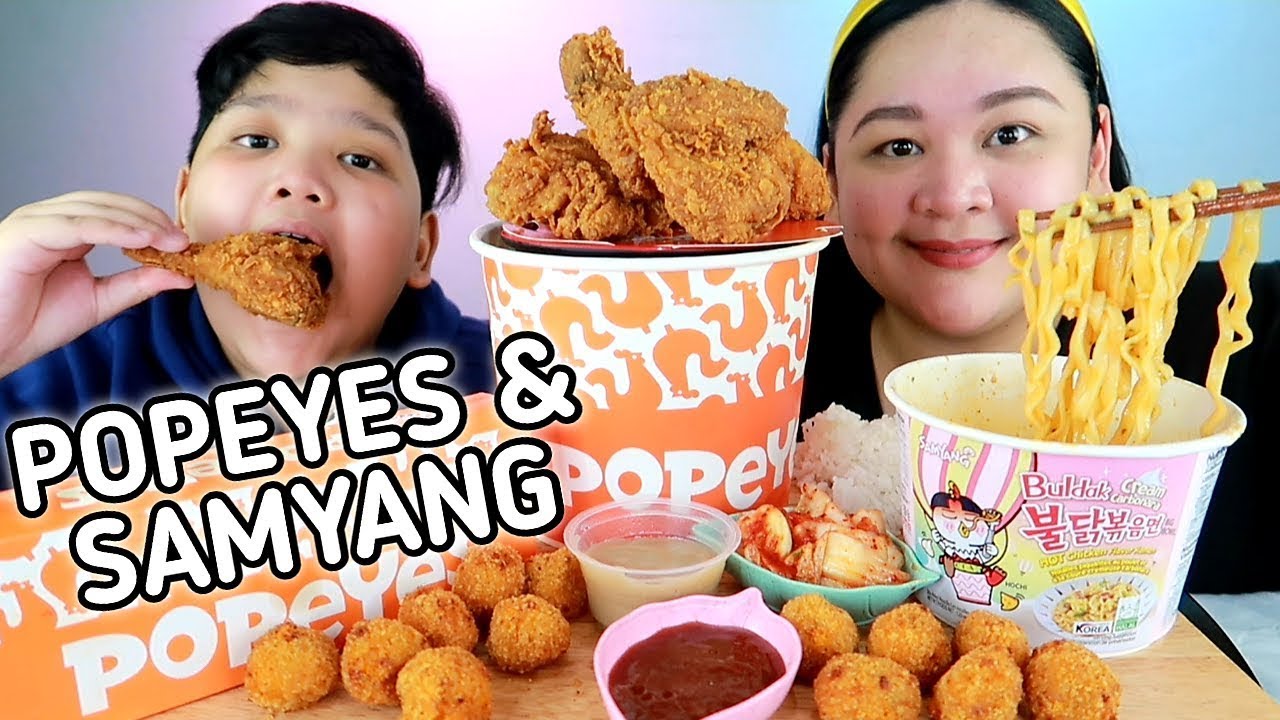 SAMYANG NOODLES and POPEYES FRIED CHICKEN | POPEYES PH | MAC N CHEESE ...