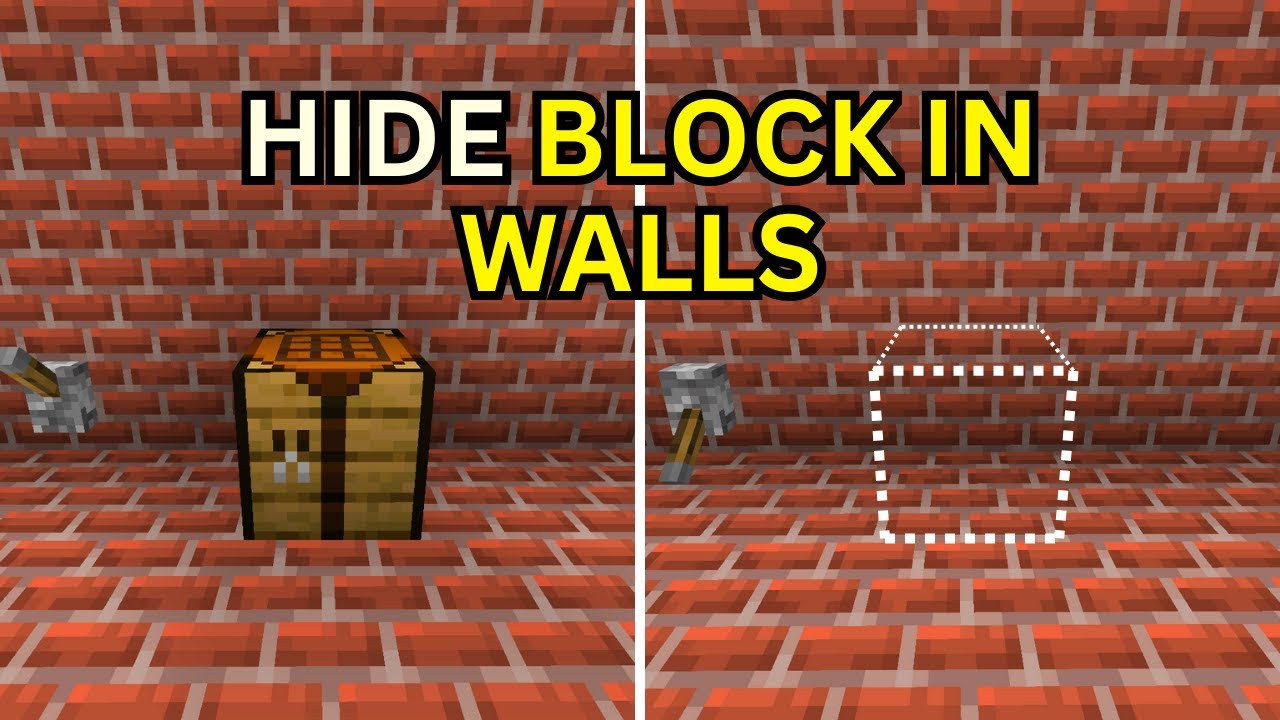 Minecraft Tutorial: How To Hide Block in Walls - YouTube